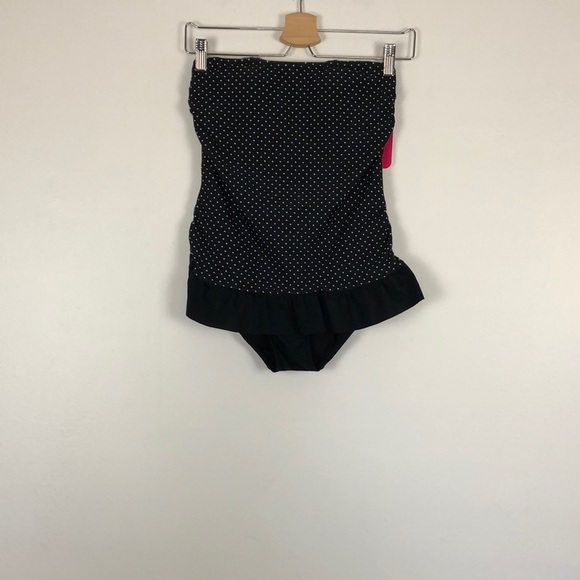 Hula Honey | Swim | Hula Honey Strapless Black White Polka Dot One ...